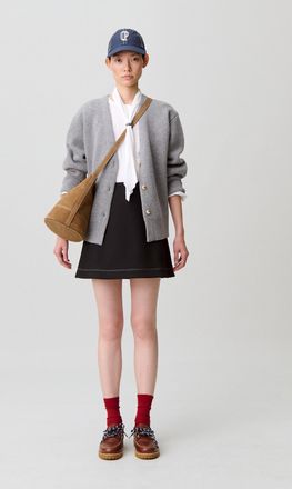 Claudie Pierlot Gerader Rock mit Kontrastn&auml;hten