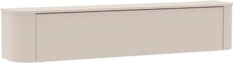 Altobuy Meuble TV porte abattante suspendu ou &agrave; poser au sol finition laqu&eacute; beige design coins arrondis - LYNA