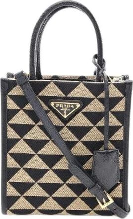 Prada Sac bandouli&egrave;re 2-en-1 Triangolo Jacquard Saffiano Pre-owned - Femme - Pre-owned - Multicolore - Taille: ONE Size