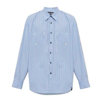 Palm Angels Gestreiftes Hemd - - Shirts - Herren - Blau - M