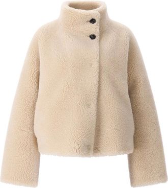 Arma Femme, Vestes, Beige, Taille: 38 FR Reversible Teddy Wool Jacket
