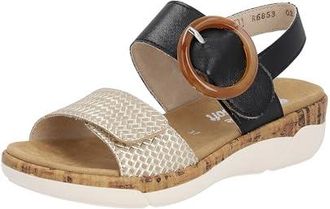 Remonte R6853 Sandales pour femme, Beige dor&eacute; noir 02, 39 EU