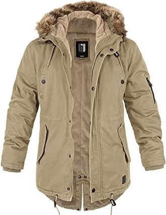 BW-Online-Shop Parka dhiver en queue de poisson avec doublure pour homme, camel, XL