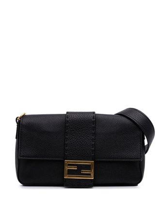 Fendi sac à bandoulière Selleria Baguette en cuir (2000-2010) - Noir