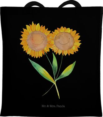 Mr. & Mrs. Panda Tasche Blume Sonnenblume - Geschenk, Tote Bag, Canvas, Freundin, Beste, Garten, Lieblingsmensch, Schultasche, Vertrauen, Best Friends, Laptoptasche, S