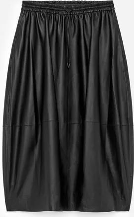 Arket Lederrock Mit Barrel-Schnitt -Schwarz