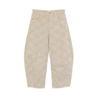 Liu Jo Femme, Pantalons, Beige, Taille: W27 Wide Pantalons