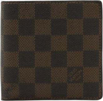 Louis Vuitton Portefeuille Marco Damier en toile pr&eacute;-poss&eacute;d&eacute; - Femme - Pre-owned - Brun - Taille: ONE Size