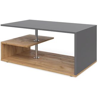 Vicco Table basse Guillermo, anthracite/ch&ecirc;ne sable, 91 x 52,6 cm