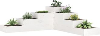 vidaXL Vidaxl - Jardini&egrave;re 4 niveaux 106x104,5x36 cm blanc bois de pin massif
