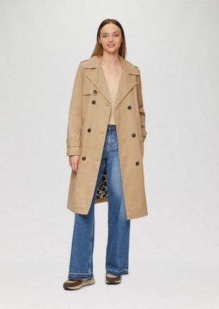 s.Oliver Trenchcoat Outdoor-Mantel Wattierter Trenchcoat mit Innenprint