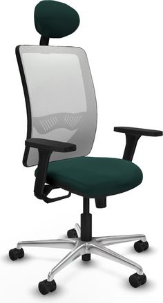 Piqueras y Crespo Zulema Stuhl mit verstellbarer Lendenwirbelst&uuml;tze mit 3D-Armlehnen und festem Kopfteil, ausgestattet mit 3 Positionen und Schneideschaum. Mit Rollen v