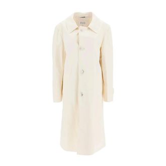 Maison Margiela Femme, Manteaux, Blanc, Taille: 36 FR Manteau en Coton avec Fermeture &agrave; Boutons