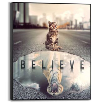 Reinders Wandbild, Glaube an dich!, Teenager Zimmer, Bilder, Wanddeko, Room Decor, MDF, Braun, 50 x 40