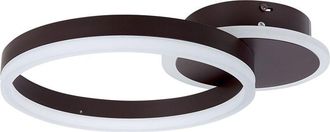 Beliani Beliani - Plafonnier Moderne avec 2 Lumi&egrave;res led en Alu Marron Ronds D&eacute;coratifs Attach&eacute;s Glyde
