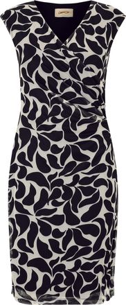 Cartoon Damen Casual-Kleid ohne Arm 40, Weiß/Schwarz