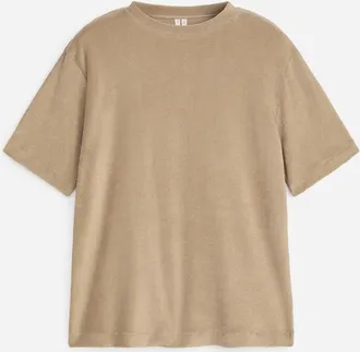 Arket T-Shirt Aus Baumwollfrottee -Beige