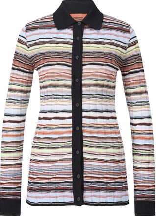 Missoni Gerippte Strickjacke mit Streifen