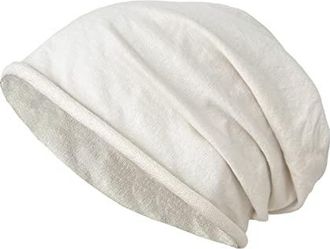 JOPHY & CO. Bonnet 100 % coton élastique et long unisexe pour adulte homme femme et enfant chapeau de style slouch léger cod.1213, beige, Taille Unique