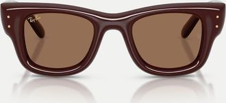 Ray-Ban Wayfarer - Gew&ouml;lbte, eckige Sonnenbrille in Dunkelbraun mit braunen Gl&auml;sern