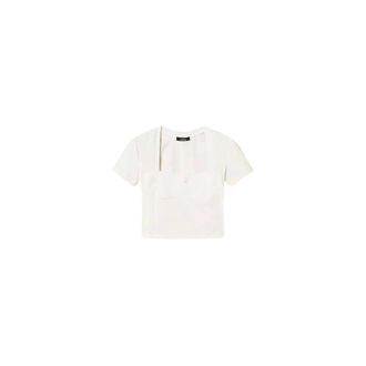 Twinset Femme, Tops, Blanc, Taille: 42 FR T-shirt bustier avec col fa&ccedil;onn&eacute;