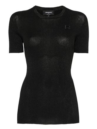 Rochas t-shirt &agrave; logo appliqu&eacute; - Noir