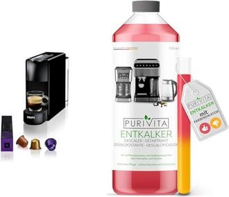 Krups Nespresso XN1108 Essenza Mini Kaffeekapselmaschine & Purivita - Universal Entkalker 750 ml für Kaffeevollautomaten - Für alle bekannten Marken geeigne