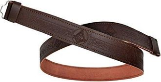 Shyne Kilts U.K Marron Cuir Ceinture Kilt Taille Ajustable Pour Kilts Highland Ma&ccedil;onnique en Relief - Marron, X-Large