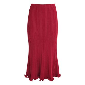 Self Portrait Femme, Jupes, Rouge, Taille: 36 FR Viscose Knit Midi Skirt