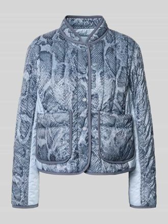 Marc Cain Regular Fit Jacke in Stepp-Optik mit Stehkragen