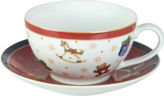 KASANOVA Fr&uuml;hst&uuml;ckstasse Weihnachten Porzellan 450 ml mehrfarbig