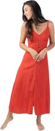 Coton Du Monde | Robe Longue Fines Bretelles Valentine Unie Terracotta 36