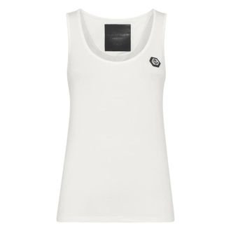 Philipp Plein Femme, Tops, Blanc, Taille: 42 FR Tank Top Original