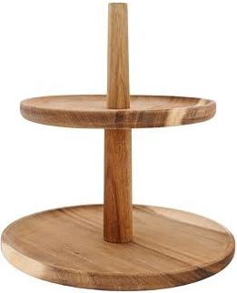 Cosy & Trendy Rundes Regal, Akazie, 2 Etagen, 22 x 24 cm