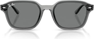 Ray-Ban Rb4458d, Lunettes de Soleil Mixte, Gris Transparent/Marron foncé, 65 mm