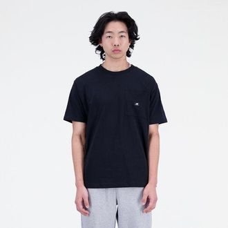 New Balance Homme Essentials Reimagined Cotton Jersey Short Sleeve T-Shirt en Noir, Coton, Taille M