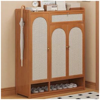 Generic Schuhbank,Landhausschrank mit T&uuml;ren,gro&szlig;es 7-st&ouml;ckiges Regal,freistehendes Regal f&uuml;r Eingangsbereich,Flur,Kleiderschrank,Schlafzimmer,Wohnzimmer