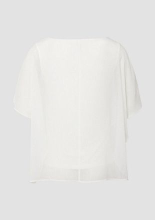 s.Oliver Kurzarmshirt T-Shirt Chiffon-Shirt im Relaxed Fit mit Jersey-Top