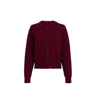 Saison 1865 Cardigan duveteux &agrave; col rond en cachemire