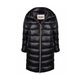 Herno Femme, Manteaux, Noir, Taille: 46 FR Veste Noire Rembourr&eacute;e &agrave; Col Montant