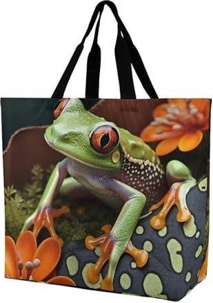 Generic Rainette Aux Yeux Rouges Sac Fourre-Tout Grand Tote Bag D&eacute;contract&eacute; Sac A Main Femmes Pour Voyage Quotidienne Gym