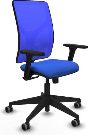 Piqueras y Crespo B&uuml;rostuhl, blau, mit 3D-Armlehnen, h&ouml;henverstellbare Lendenwirbelst&uuml;tze, ausgestattet mit 3 Positionen und Schneidschaum, mit Rollen von 65 mm, Parket