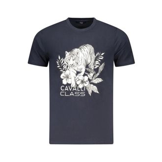 Cavalli Blau Baumwolle Herren T-Shirt - - Tops - Herren - Blau - L