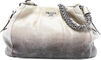 Prada Hobo Bags - Cervo Ombre Antik Chain Shoulder Bag - Gr. unisize - in Wei&szlig; - f&uuml;r Damen
