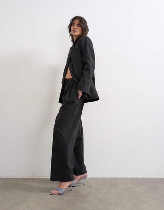 Topshop Pantalon &agrave; trois pinces - Noir-Bleu marine