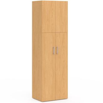 IDMarket Armoire 2 portes JULIANA bois penderie 50 cm avec &eacute;tag&egrave;re