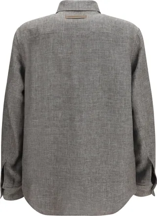 Ermenegildo Zegna Mens Cashmere, Linen, And Silk Overshirt 054 Shirt