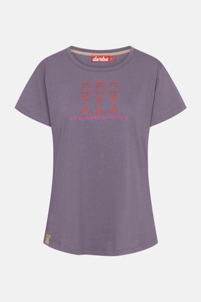Derbe Derbe T-Shirt Die Kl&uuml;gere Damen Lila Grau GOTS Organic
