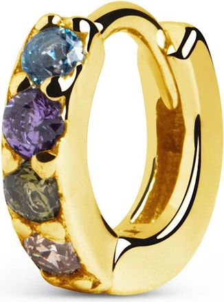 Singularu Einzelner Creolen-Ohrring Cleo S Colors. Sterlingsilber mit 18 kt Goldbeschichtung. Schmuck für Damen