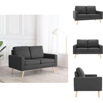 vidaXL 2-Sitzer-Sofa Dunkelgrau Stoff - 2-Sitzer Sofa - Couch - Grau - Dunkelgrau - Wohnzimmerm&ouml;bel